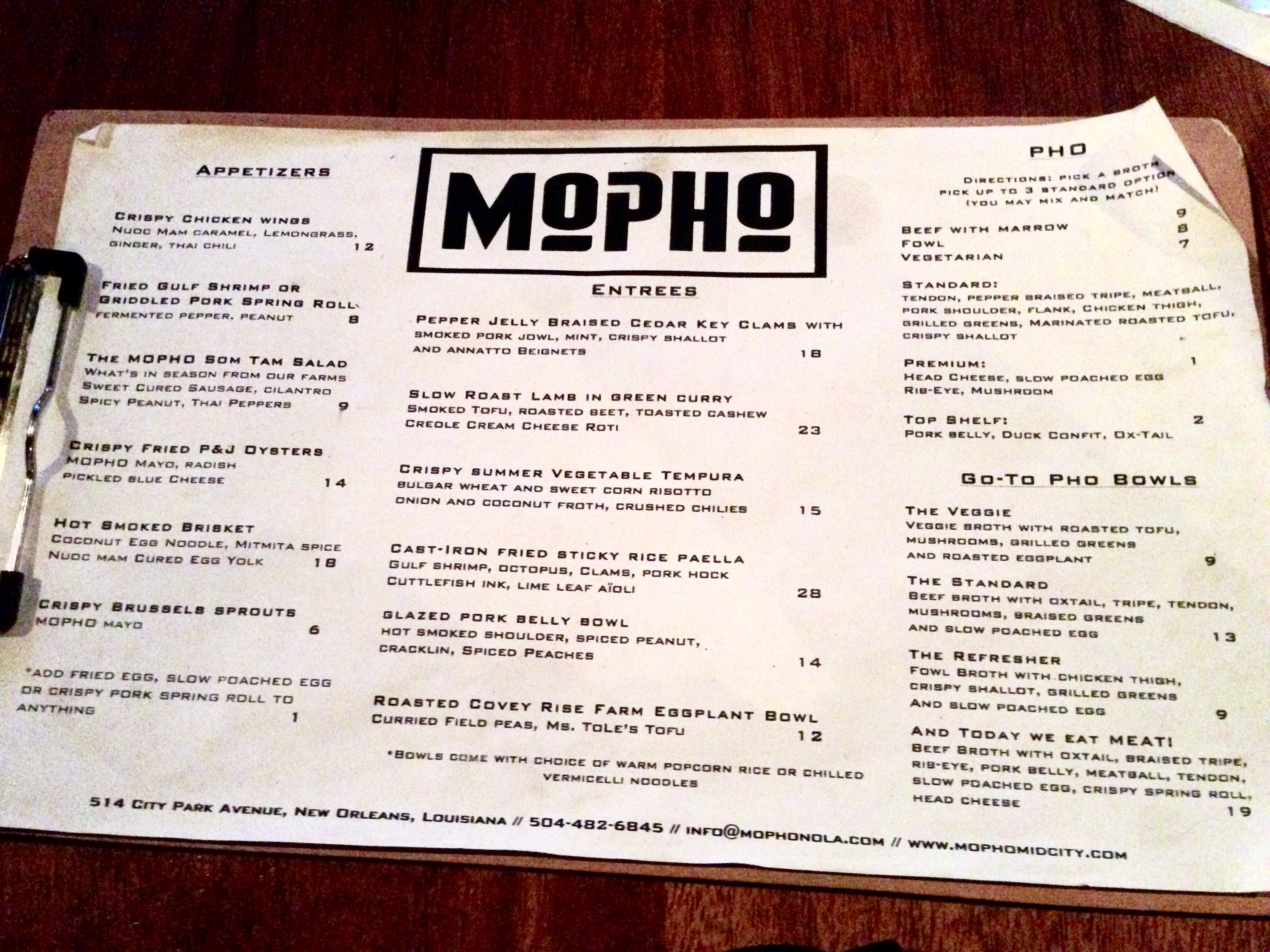Vietnamese Meets Creole at MOPHO – Place at the Table