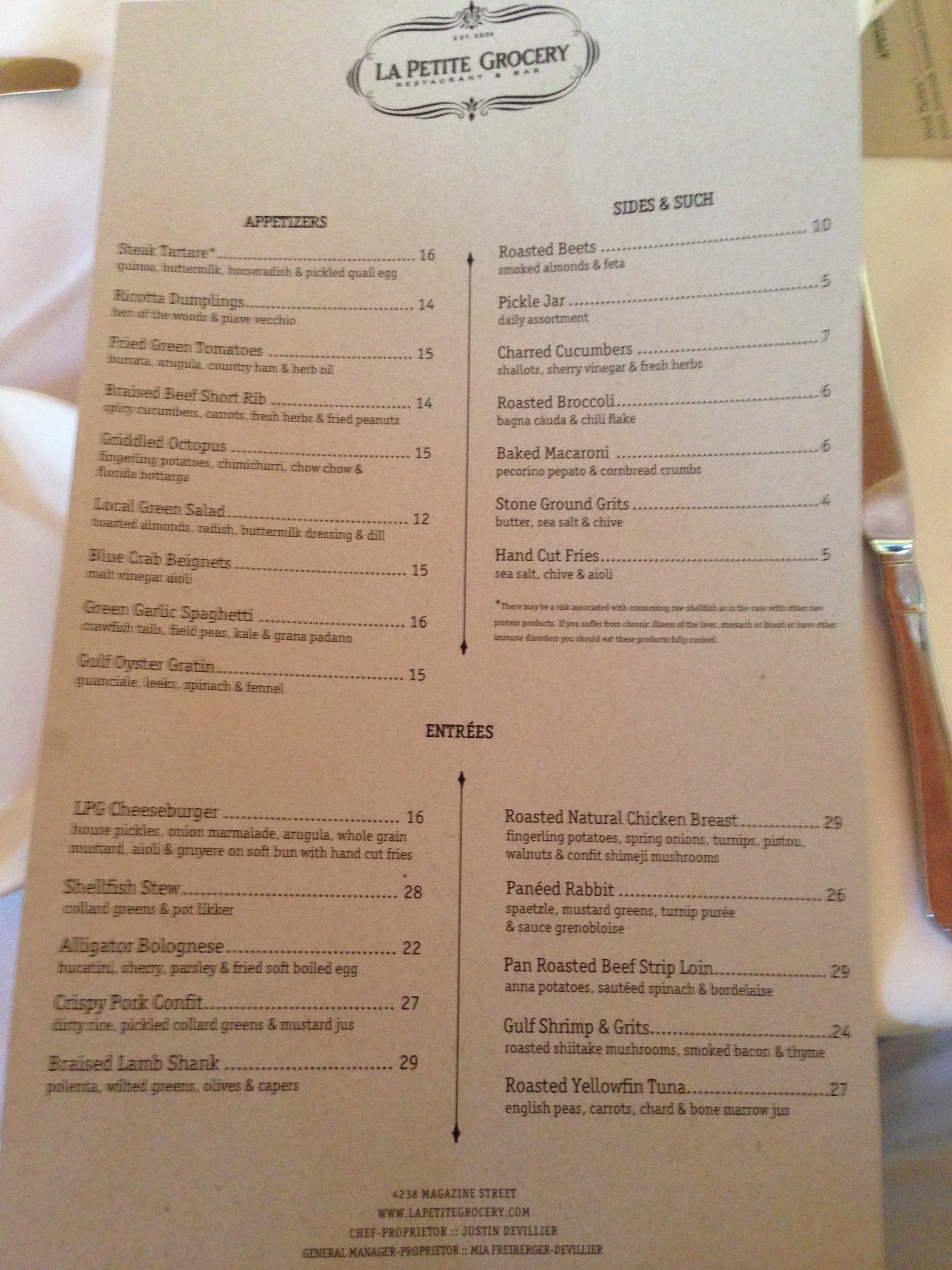 La Petite Grocery – Place at the Table